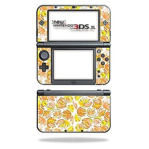 MightySkins Skin Compatible with New Nintendo 3DS XL (2015) Case wrap Cover Sticker Skins Yellow Petals