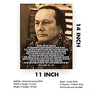 "That Is How Insignificant We Are"-Russell Means, Oglala Dakota Nation- Inspirational Native American Wall Art Print-11 x 14"-Ready to Frame. Spiritual Home-Office Decor. Great Life Lesson-Reminder!