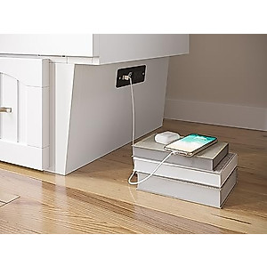 AFI, Sydney Twin Wood Murphy Bed Chest with Storage and Charging Station, White