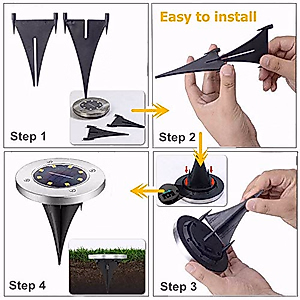 Biling Solar Disk Lights Outdoor, 12 Pack Solar Ground Lights Outdoor Waterproof for Garden Yard Patio Pathway Lawn Driveway - White