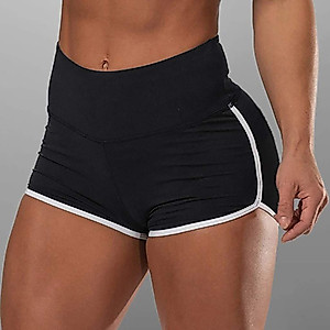 Women Spandex Capris Yoga Compression Leggings Women Shorts Bike Workout Slip Shorts Pants Black