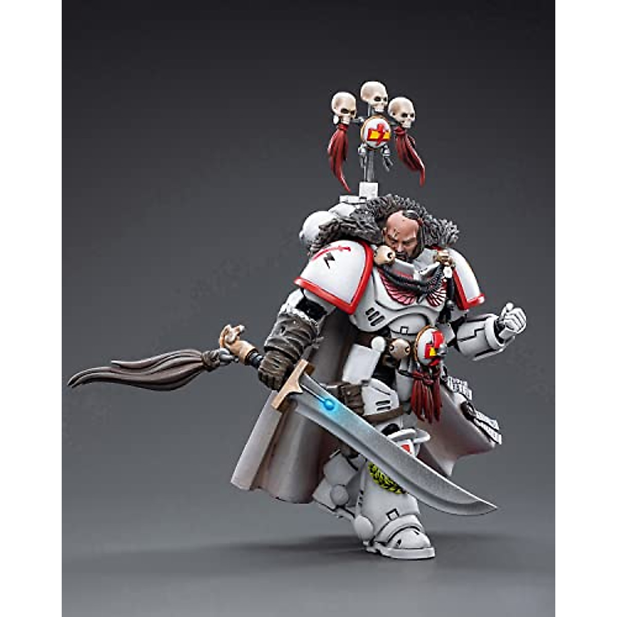 Pipigirl JoyToy × Warhammer 40K Genuine License 1/18 Soldier, White Scars, 4inch Army Military Extreme Warrior Models Action Figures Kits (Captain Kor'sarro Khan)