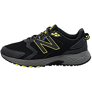 New Balance Men's 410 V7 Running Shoe, Black/Sulphur Yellow, 10