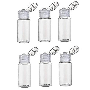 DNHCLL 12 PCS 15ml/0.5oz Travel Size Empty Plastic Sample Bottle Container With Flip Cap Travel Vial Jar Pot For Emollient Water Sample Shower Gel Makeup Lotion Emulsion