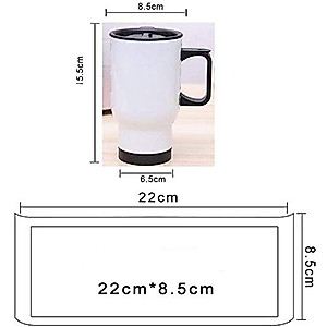 1 piece Stainless Blank Travel Mug white for Sublimation Dye Thermal Heat Press Transfer Coated 14 ounces