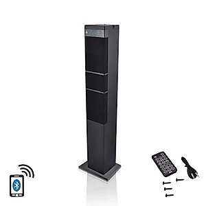 Pyle PHITB65BK Bluetooth Sound Tower Speaker System with USB Reader 3.5mm AUX, RCA Inputs and FM Radio