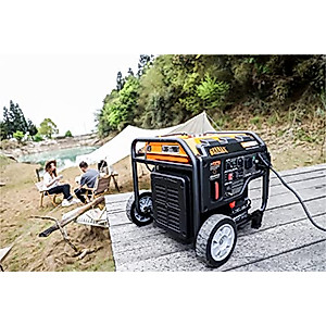 GENMAX Portable Inverter Generator, 6000W open frame Gas Powered High Speed Engine with Electric Start, Ultra Lightweight for Backup Home Use & Job Site，EPA Compliant (GM6000XiE)