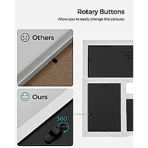 SONGMICS 4x6 Collage Picture Frames, Family Photo Collage Frame Set of 4 for Wall Decor, Glass Front, Wall Hanging or Tabletop, White