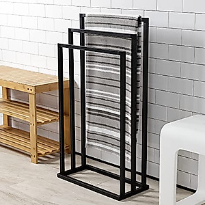 Kingston Brass SCC8330 Edenscape Freestanding 3-Tier -Towel Rack, Matte Black