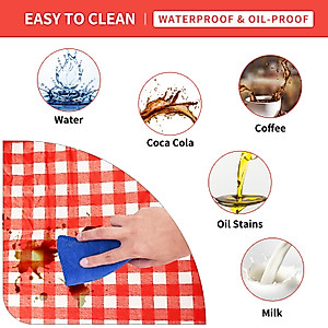 Raweao Picnic Table Cover with Bench Covers - 3 Piece Fitted Picnic Table Cover with Elastic Band and Flannel Backing, Picnic Table Cover for Outdoor, BBQ, Camping (30 X 72 Inch, Red)