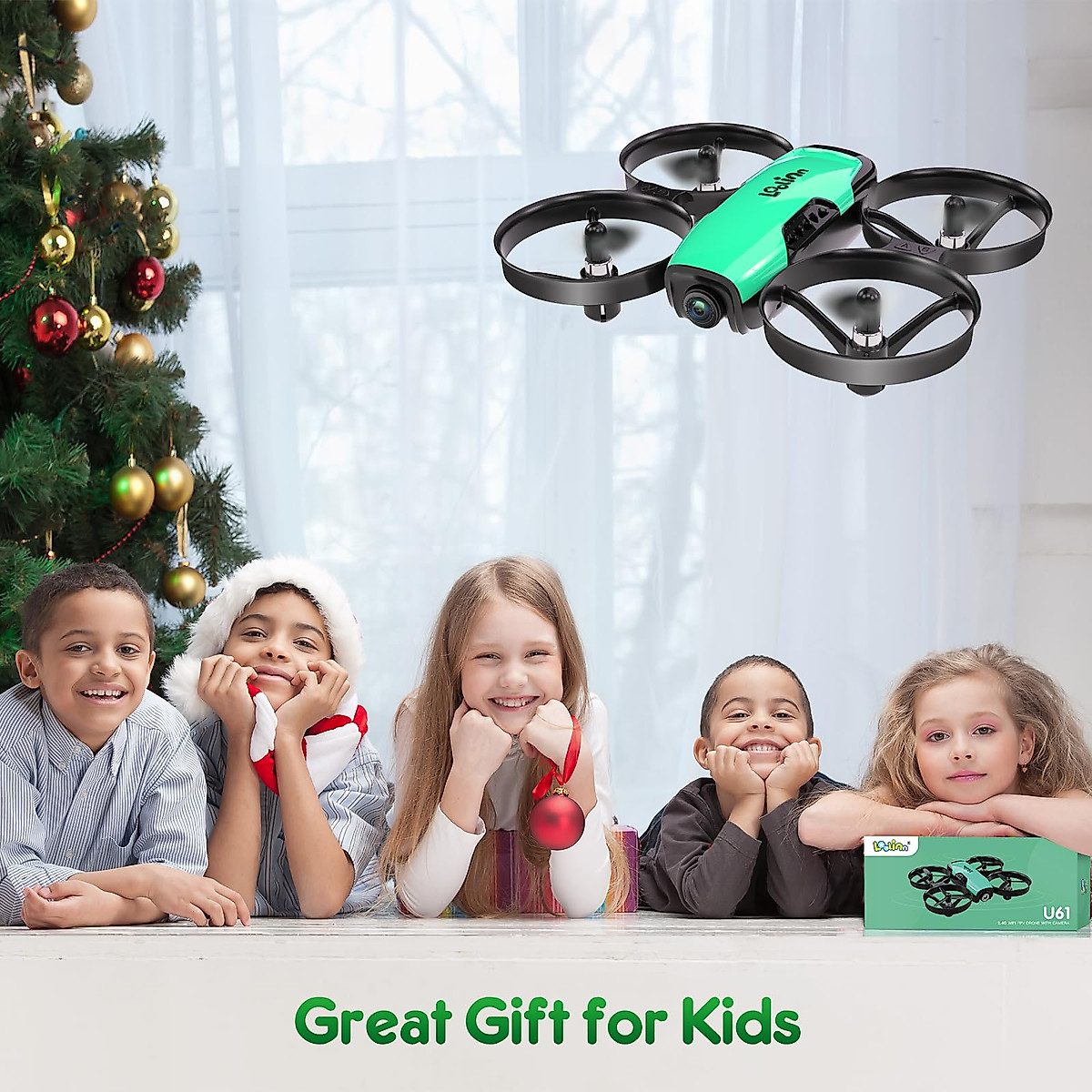 Loolinn | Drones for Kids with Camera - Mini Drone, Remote Control Quadcopter UAV with 90° Adjustable Camera, Security Guards, FPV Real Time Transmission Photos and Videos (Gift Idea)