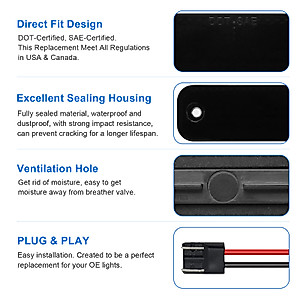 SHINEFIT LED Side Bumper Marker Lights Replacement for F0rd F100 F150 F250 F350 F500 Truck 1973-1979/ Bronco 1978-1979/ Econoline E100 E150 E250 E350 1975-1991, Smoke Lens