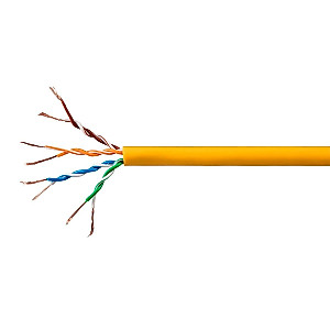 Monoprice Cat5e Ethernet Bulk Cable - Network Internet Cord - Solid, 350Mhz, UTP, CMR, Riser Rated, Pure Bare Copper Wire, 24AWG, 250ft, Yellow