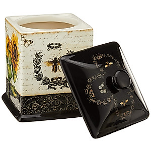 Certified International 3 Piece French Sunflowers Canister Set, 56 oz/60 oz/96 oz, Multicolored