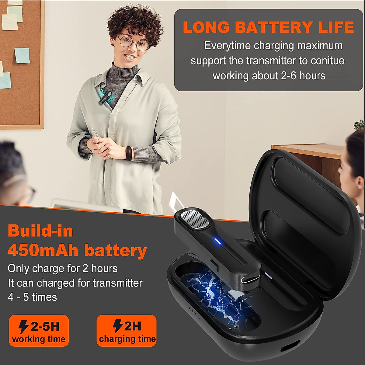 Wireless Lavalier Microphone for Android & PC,Plug&Play for YouTube,TikTok,Video Recording,Vloggers,Facebook Live Stream,Auto-Sync Noise Canceling Wireless Clip on Microphone(No Need App/Bluetooth)