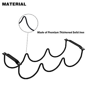 MATILODI Under Cabinet Wine Rack, Organization and Storage Rack for Bottles, Wall Mounted Liquor Bottle Holder for Kitchen Bar Decor, Metal Black (Black, 2 Pack)