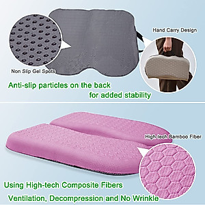 TaiBest Gel Seat Cushion for Long Sitting, Office Chair Cushion for Sciatica Pain Relief, Car Seat Cooling Pad, Gel Cushion for Wheelchair (Light Pink)