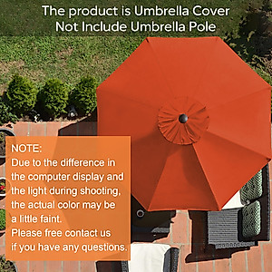 EliteShade USA 9FT Replacement Covers 8 Ribs Market Patio Umbrella Canopy Cover (CANOPY ONLY) (Rust)