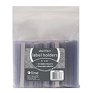C-Line Self-Adhesive Label Holders, Top Load, 0.5 x 3, Clear, 50/Pack