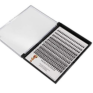 Dedila LargeTray-20RootsThickness 0.07mm Mixed 8-10-12-14mm/9-11-13-15mm /12-14-16mm Black Soft and Light Individual False Eyelashes Dramatic Look Makeup Volume Eye Lashes Cluster (mixed 9-11-13-15mm)