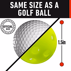 Franklin Sports Plastic Practice Golf Balls - Indoor + Outdoor Training Golf Balls - Best for Chipping + Putting Practice - Official Size Golf Balls - 12 Pack