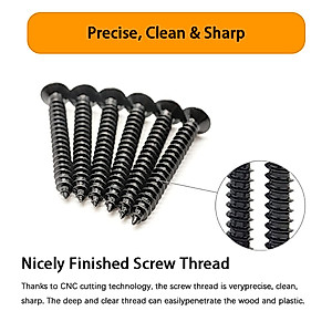 Indprod M4 Flat Head Self Tapping Wood Screws Assortment Fasteners Kit 360Pcs,Phillips Drive Countersunk Head Self-Tapping Screws,Carbon Steel