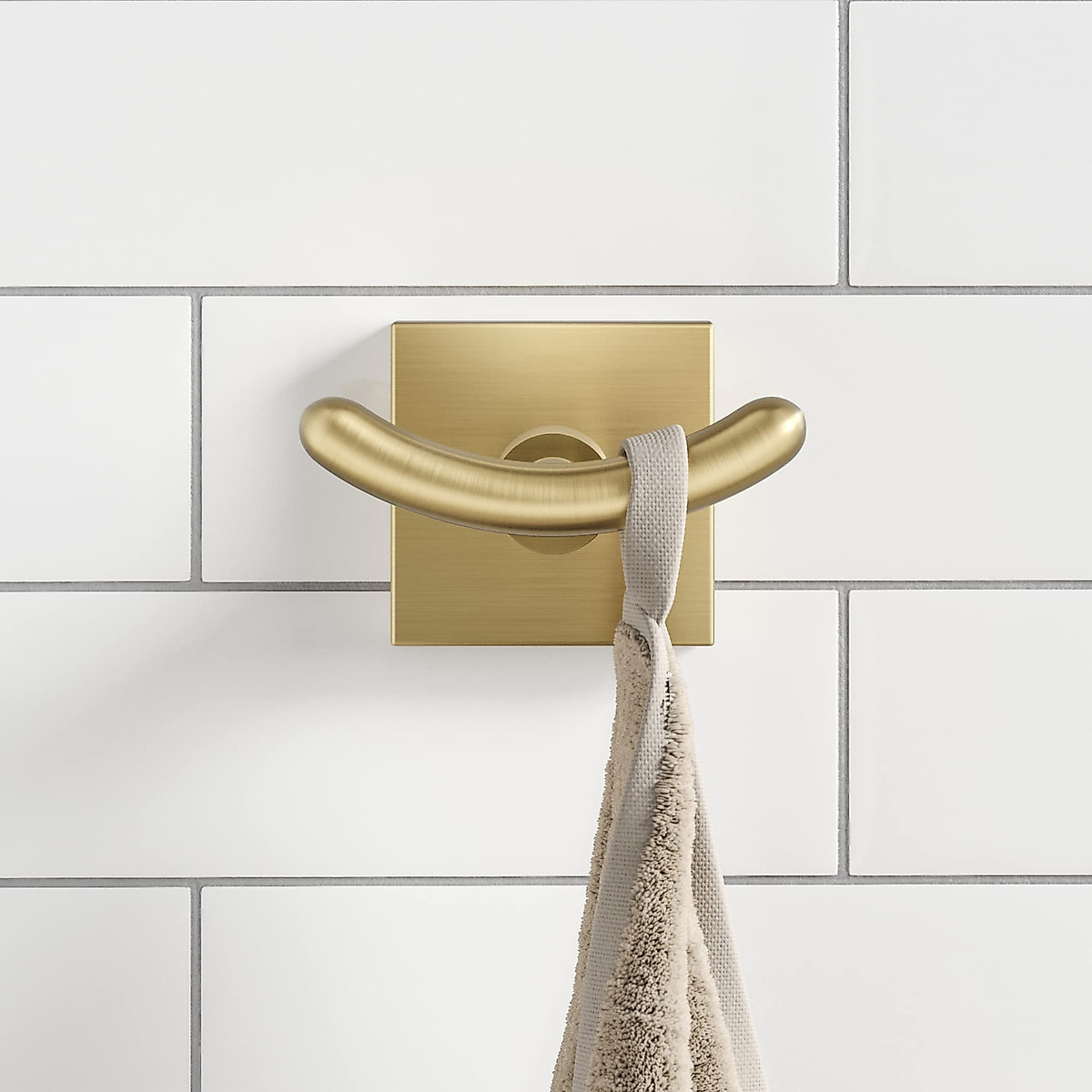 KRAUS Ventus Bathroom Robe and Towel Double Hook, Brushed Gold Finish, KEA-17702BG