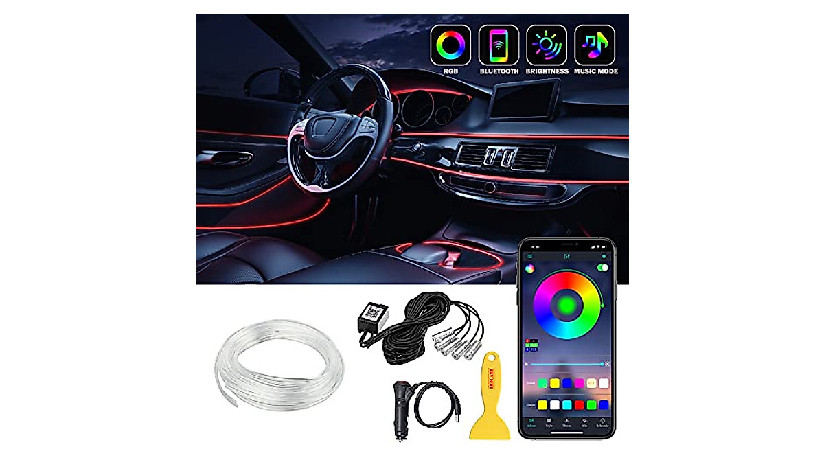 Remote Car LED Strip Lights - Multicolor Interior Lighting Kit