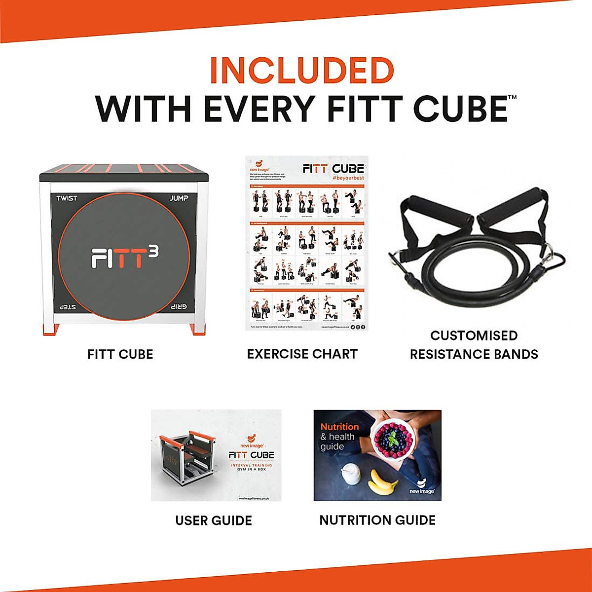 New Image Unisex's FITT Cube Total Body Workout, High Intensity Interval Training Machine, Accent Color Varies