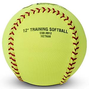 Champro 12" Vex Practice Softball, Optic Yellow, CSB-XB12
