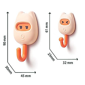 mogen886 Cute Cat Shape Wall Hooks,Plastic Creative Home Storage Utility Wall Decorations Hanger Holder for Hanging Hat Towel Backpacks Key Scarf Bags Green L