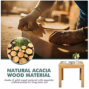 Tangkula Outdoor Square Side Table, Oversize Adirondack Side Table, Acacia Wood Frame w/Oil Finished, All-Weather, Indoor Outdoor Patio Poolside End Table, Weight Capacity 220lbs, 18 x 18 x 16 Inch