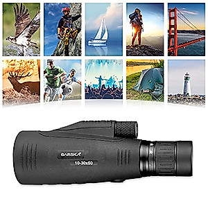 BARSKA 10-30x50mm Blackhawk Precision Zoom Monocular for Bird Watching, Travel, Hunting, Boating, and Camping.