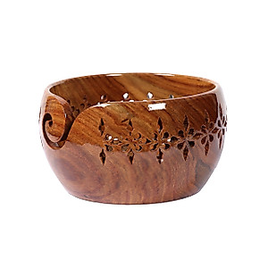 Yarn Bowls with Holes Crochet Bowl Holder Handmade Yarn Storage Bowl for DIY Knitting Crocheting Accessories Yarn Bowl Holder, Wooden Knitting Bowl by Sunrise Wood Store