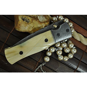 Perkin Knives - Handcrafted Damascus Hunting Knife - Folding Knife