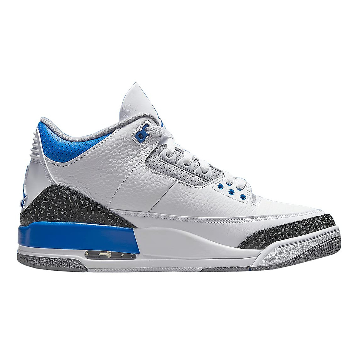 Nike Men's Air Jordan 3 Retro Racer Blue, White/Black/Cement Grey/Racer, 10