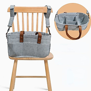 CHDHALTD Infant Diaper Storage Bag, Foldable Nursery Organizer Basket, Large Pocket Nappy Bag for Kids Storage Carrier(Dark Grey)