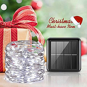 ZSMPY Fairy Lights LED Christmas Lights, Solar String Lights, Copper Wire Solar Garden Lights with 2 Modes, Waterproof Indoor/Outdoor Solar Lights for Tree, Garden, Home, Wedding, Party