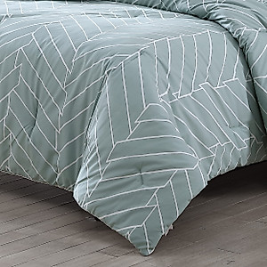 City Scene Ceres Collection Duvet Cover Set-100% Cotton, Reversible & Ideal for All Seasons, Softens with Each Wash, King, Mint