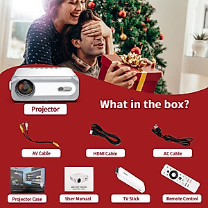 Smart Projector, Android 11.0 Native 1080P Portable WiFi and Bluetooth Projector, Outdoor 4K Projector Support Netflix & Prime Online Video & 8000+APPs, Auto Focus Home Theater Gaming Proyector