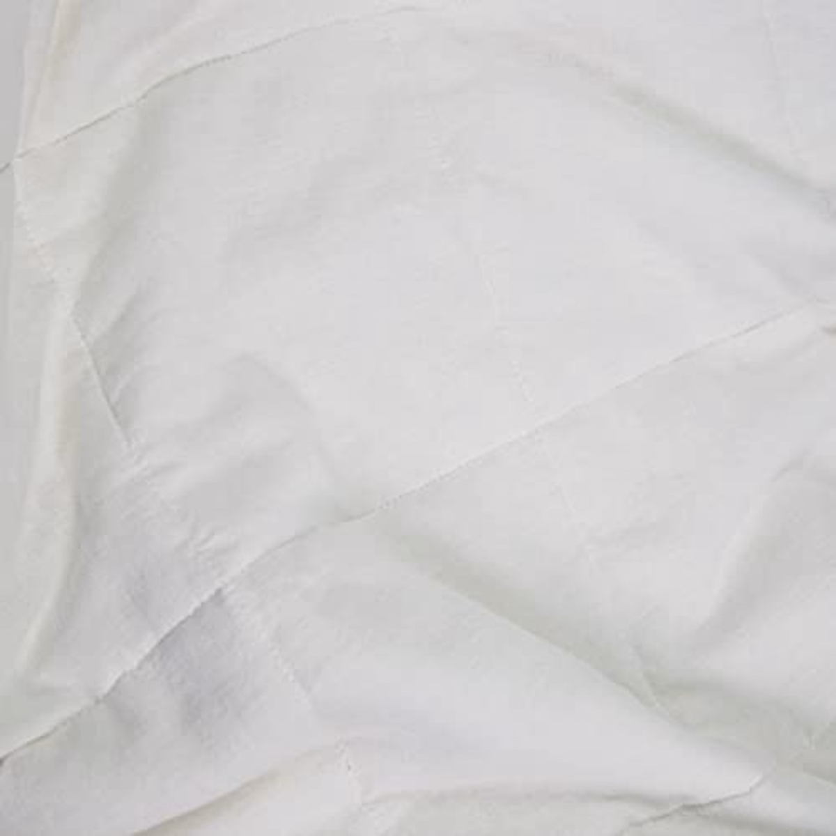 meadow park Stonewashed Linen Blend Box Stitch Quilt and Matching Pillow Shams 3pcs Set, King Size, White Color