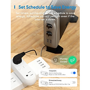 Meross WiFi Dual Smart Plug, 15A 2-in-1 Smart Outlet, Support Apple HomeKit, Siri, Alexa, Echo, Google Home and SmartThings, Voice & Remote Control, Timer, No Hub Required, 2.4G Only, 1 Pack