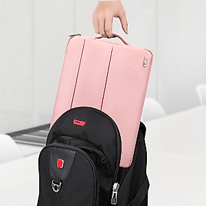 V Voova Laptop Sleeve Carrying Case 13 13.6 Inch for MacBook Air 13 M3/M2/M1 2020-2024, MacBook Pro 13, IPad Pro 12.9, Waterproof Slim Computer Cover Bag with Handle for Women, Sakura Pink