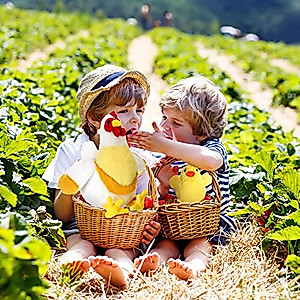 Skylety 3 Pcs Chicken Stuffed Animal Gifts Set Chicken Plush Chicken Stuffed Toy Cute Chicken and Cocky Rooster Plush Little Baby Chick Toys for Baby Shower Party Favor Birthday Supplies