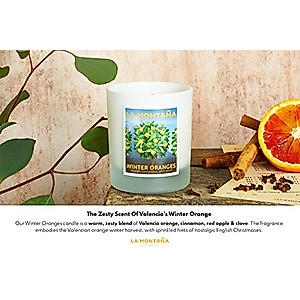 La Montaña Winter Oranges | Luxury Home Scented Candles Inspired by Spain | Natural Wax | Valencia Orange, Cinnamon, Red Apple, and Clove