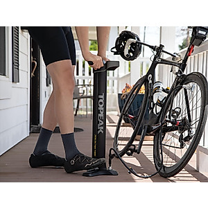 Topeak JoeBlow Twin Turbo Floor Pump Black2, One Size,Silver