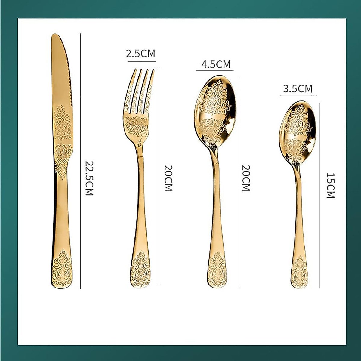 Cutlery Set for 6 Sterling Silver Silverware Set Forks Utensil Sets 24-PCS Apartment Essentials Kitchen Utensils Set Mirror Polished Glyphs Durable Ergonomic Dishwasher Safe Family Gatherings Silver