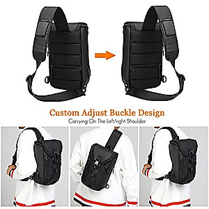 FLO-MOTOR Anti-Theft Sling Chest Bag with USB Large Shoulder Crossbody Backpack