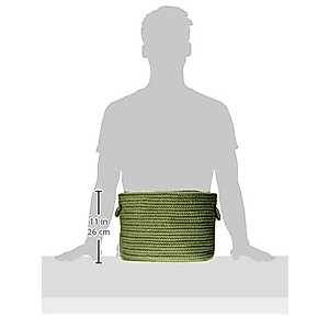 Colonial Mills Boca Raton Braided Polypropylene Moss Green 14"x10" Utility Basket