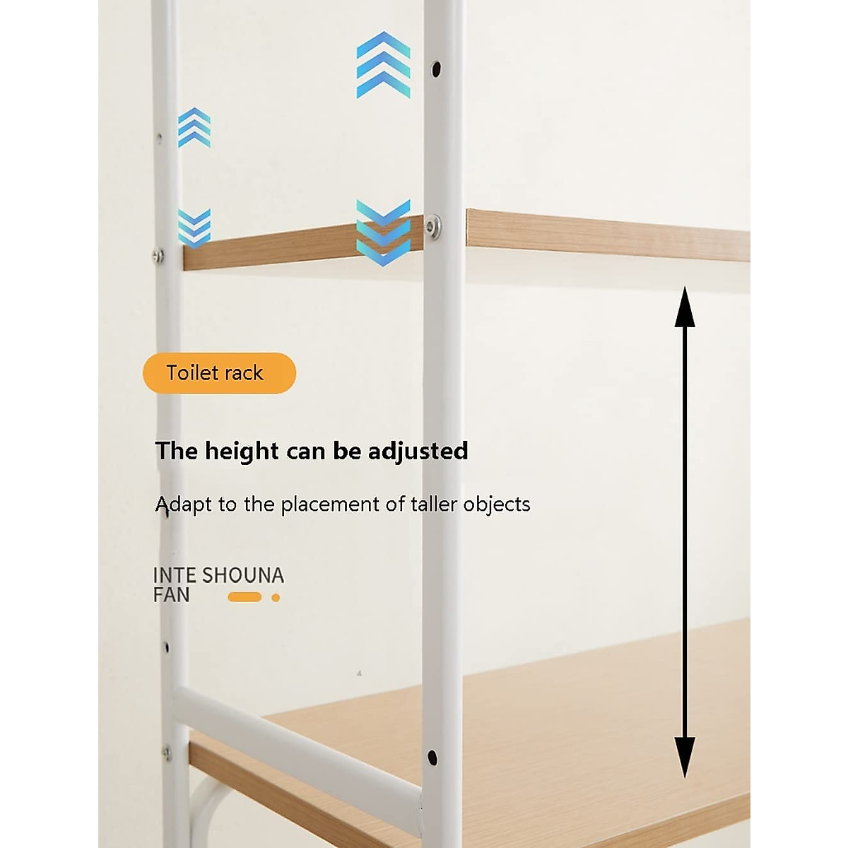 ZXXHNNAIH 3-Tier Toilet Shelf, Easy to Assemble Floor-to-Ceiling Top Storage Corner Commode Rack, Multifunctional Toilet Rack